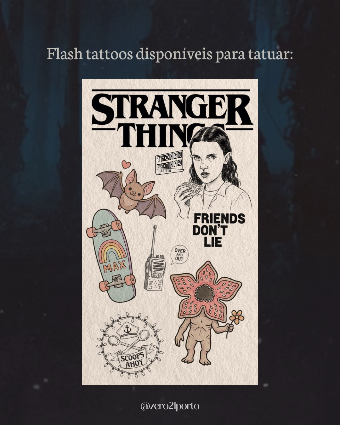 Stranger Things flash tattoos Archives - Zero21 Porto Tattoo Studio